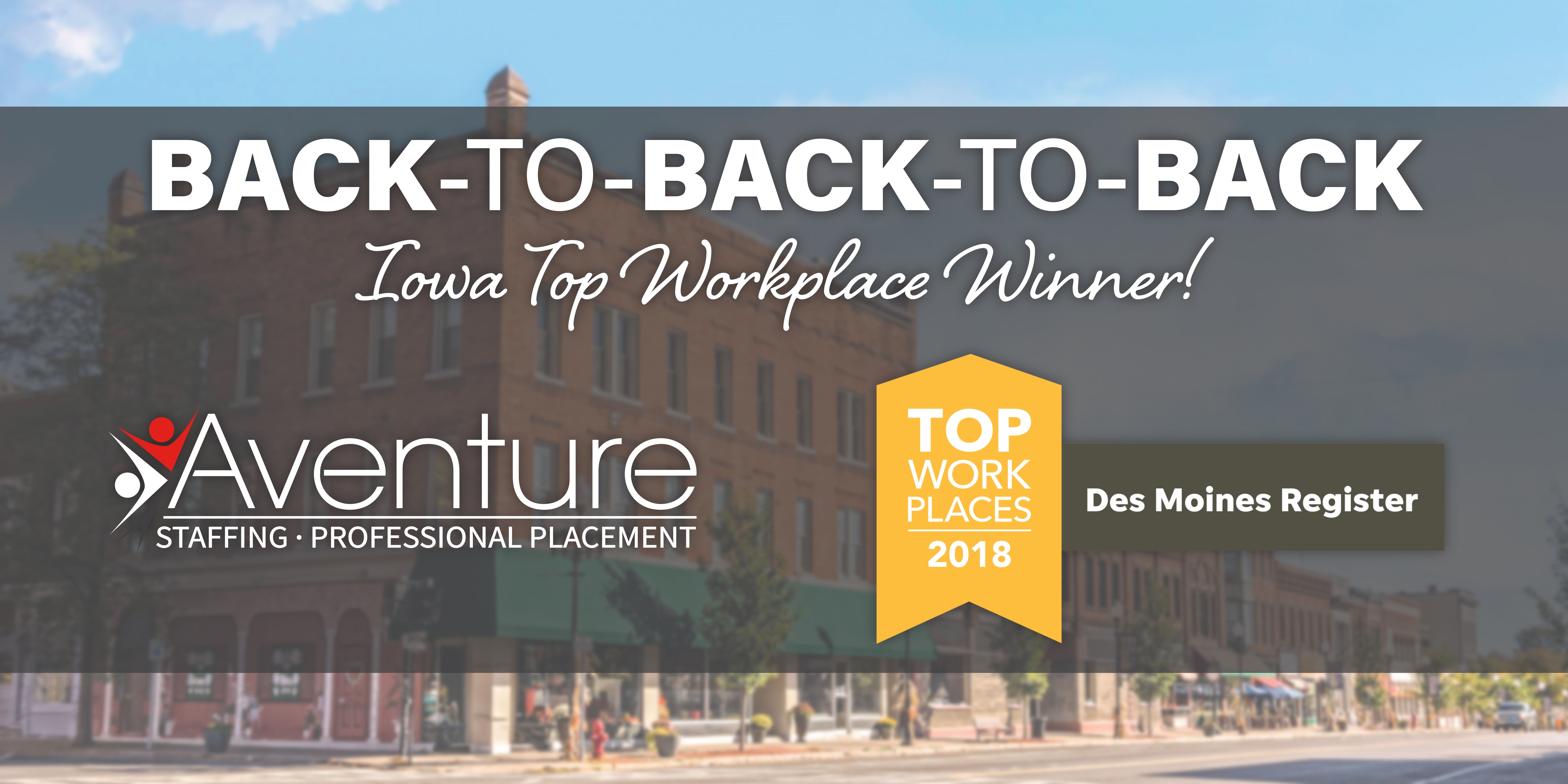 Aventure Wins The Iowa 2018 Top Workplaces Award | Aventure Staffing